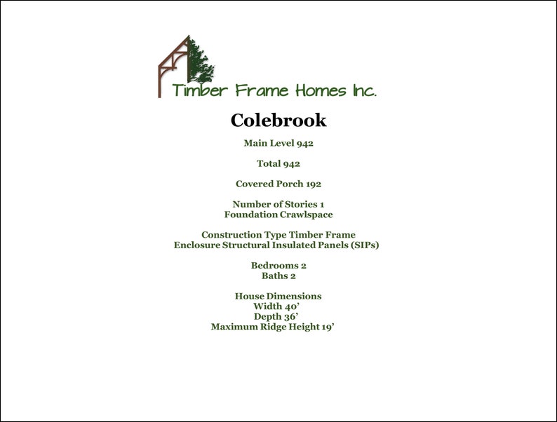 Your Timber Frame Home Starts Here - Colebrook - Ready to Build Plans ...
