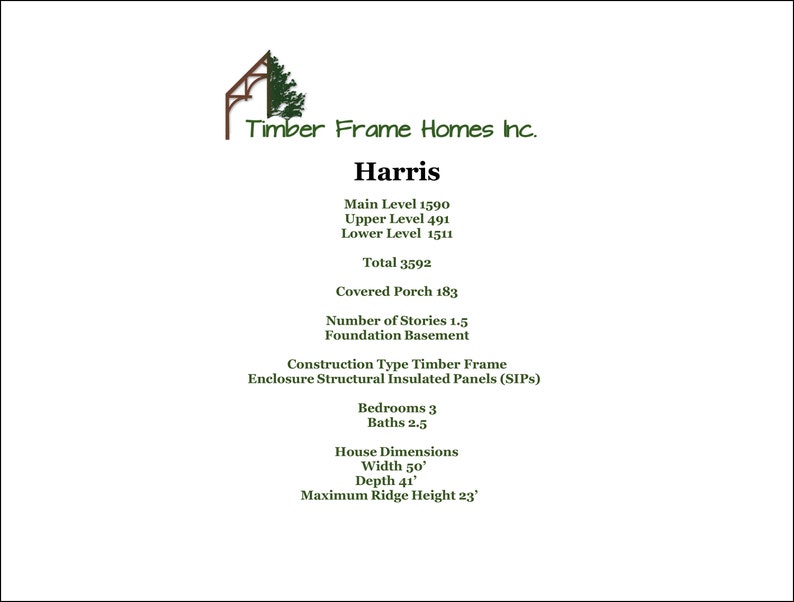 Your Timber Frame Home Starts Here - Harris - 3 Bedroom 2 Bath - Ready ...
