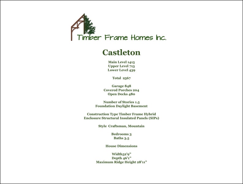 Your Timber Frame Home Starts Here - Castleton - Design Proof - Etsy