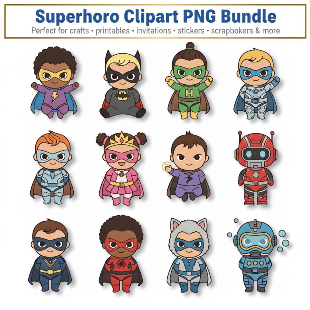 Baby Superhero Clipart Bundle PNG - Etsy UK