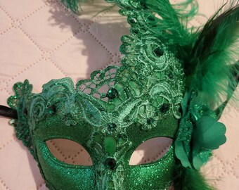 Green Masquerade Mask Women Masquerade Ball Mask - Etsy