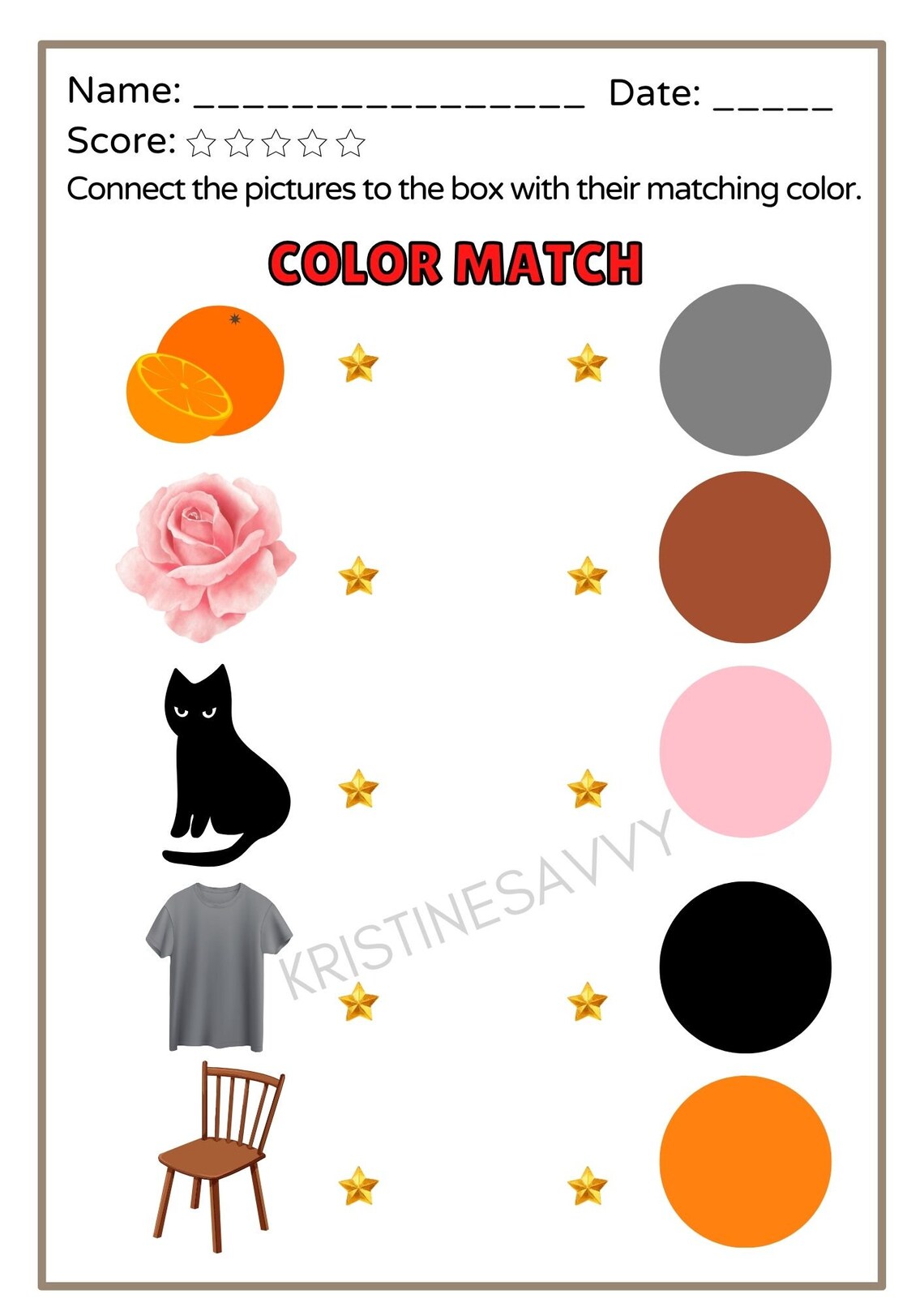 Color Match Worksheets for Kindergarten, Preschool, Kids, Colorful ...