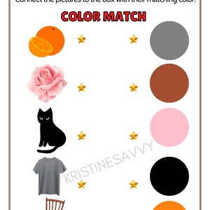 Color Match Worksheets for Kindergarten, Preschool, Kids, Colorful ...