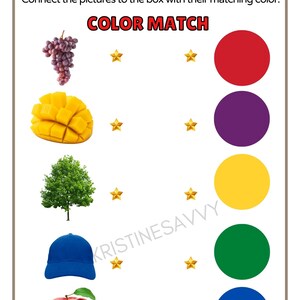 Color Match Worksheets for Kindergarten, Preschool, Kids, Colorful ...