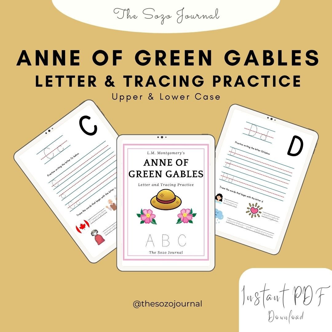Anne of Green Gables Letter and Tracing Practice - Etsy