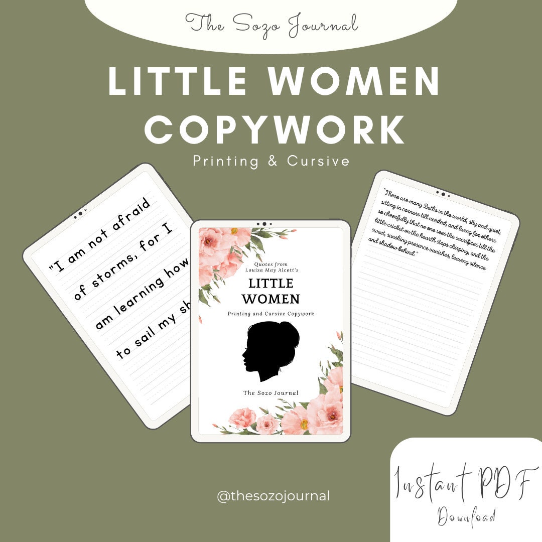 Little Women Copywork: Printing & Cursive - Etsy Canada