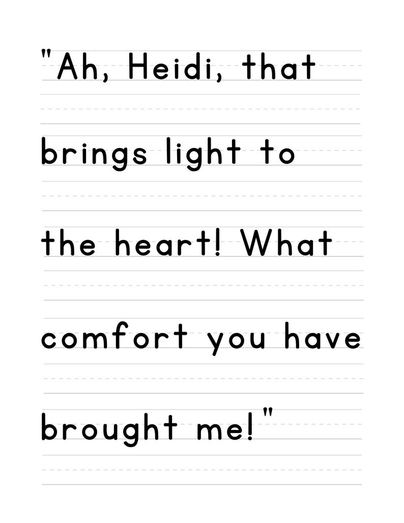 Heidi Printing and Cursive Copywork - Etsy Canada