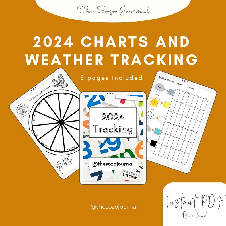 2024 Charts and Weather Tracking Including Phenology Wheel - Etsy