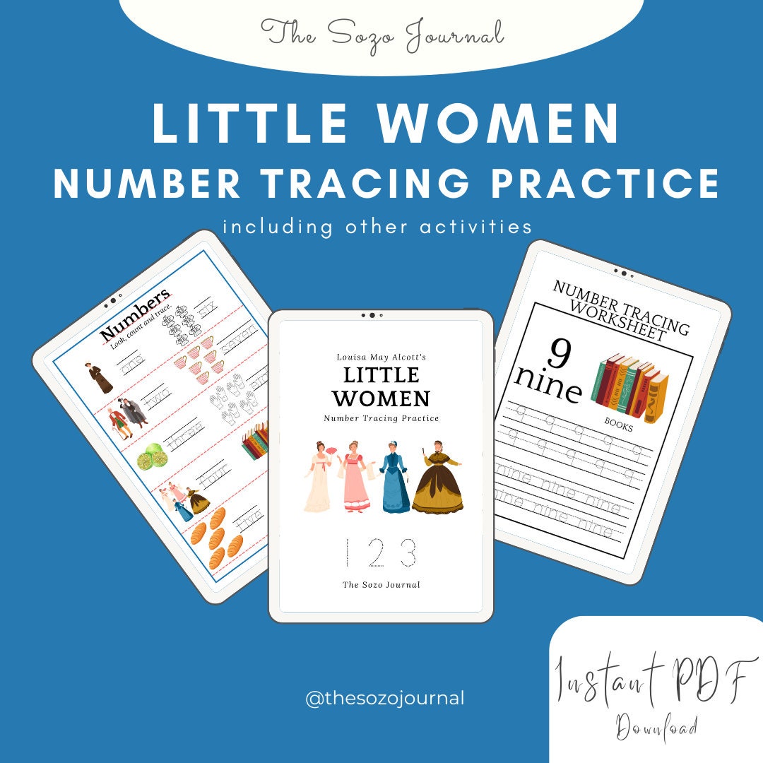 Little Women Number Tracing Practice With Other Activities - Etsy