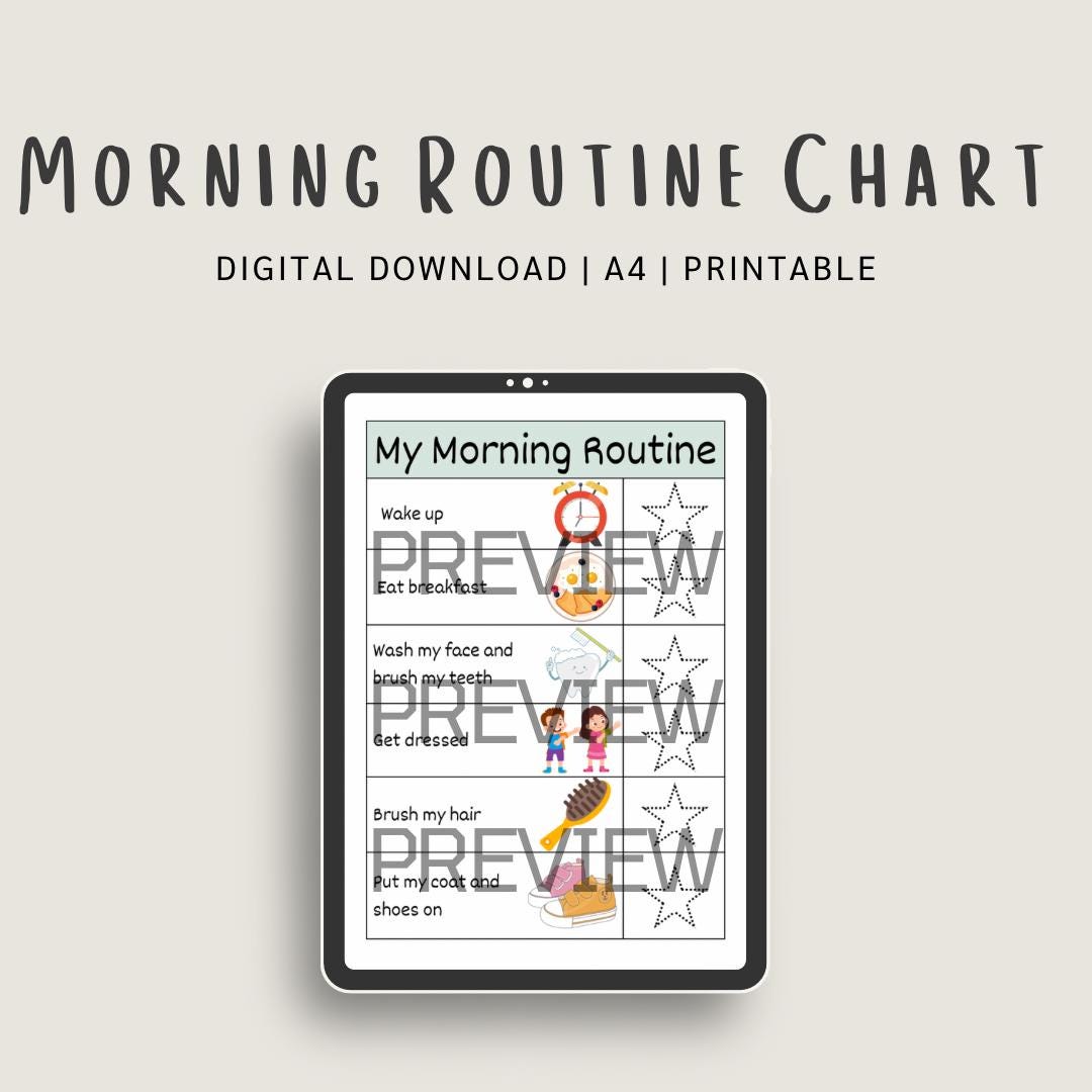 My Morning Routine Chart, Autism Routine ADHD ASD, Children’s Routine ...