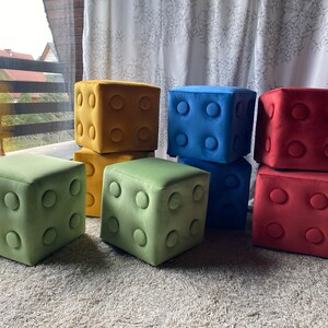 Pouffe for Kids | Velvet Lego Pouffe | Pouffe for a Children's Room ...