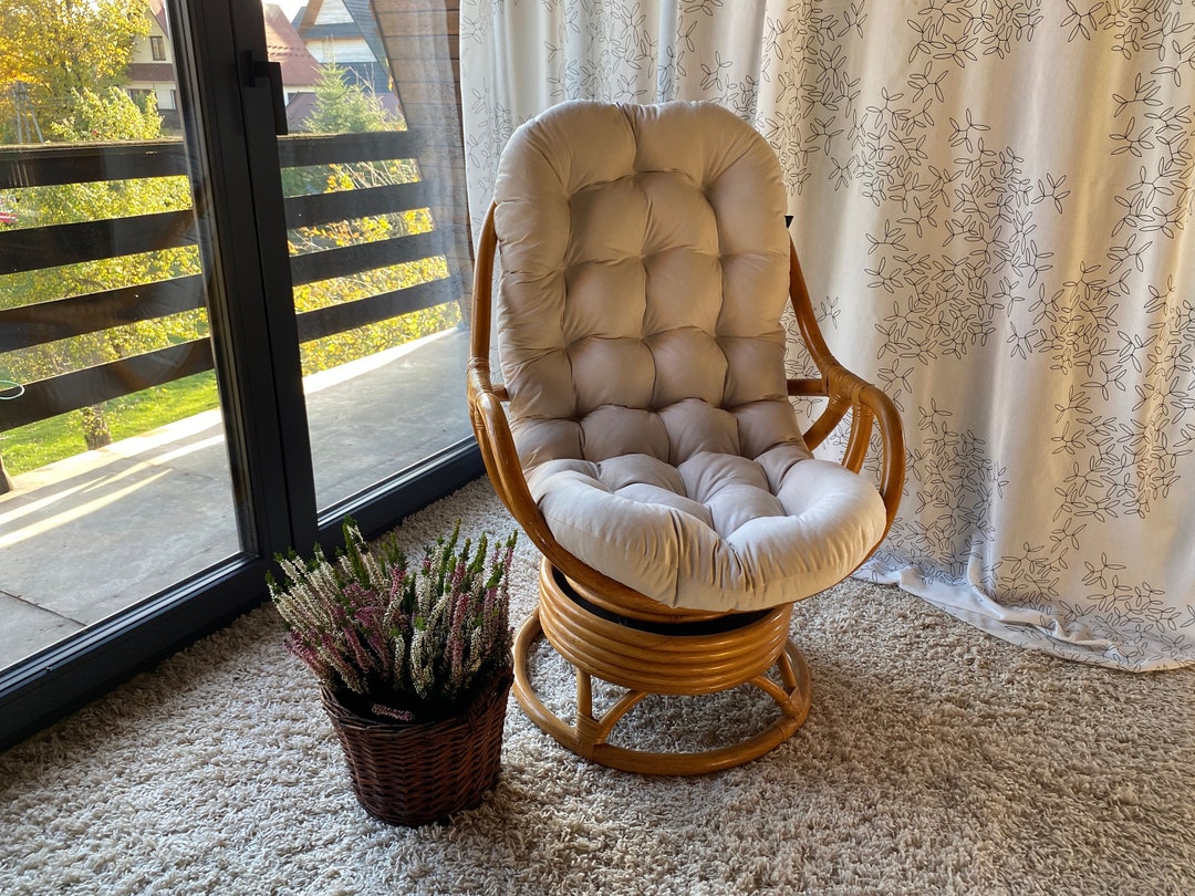 Velvet Cushion for a Rattan Chair | Custom-made Pillow | | Tufted ...