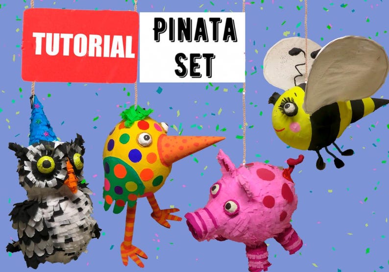 Set 4 Pinata Easy Level Tutorial DIY PDF - Etsy