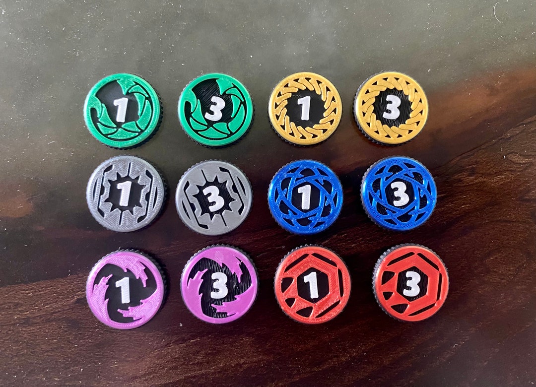 Game Damage Counter Lorcana Tokens Custom Ink Color Double Sided 1 or 3 ...