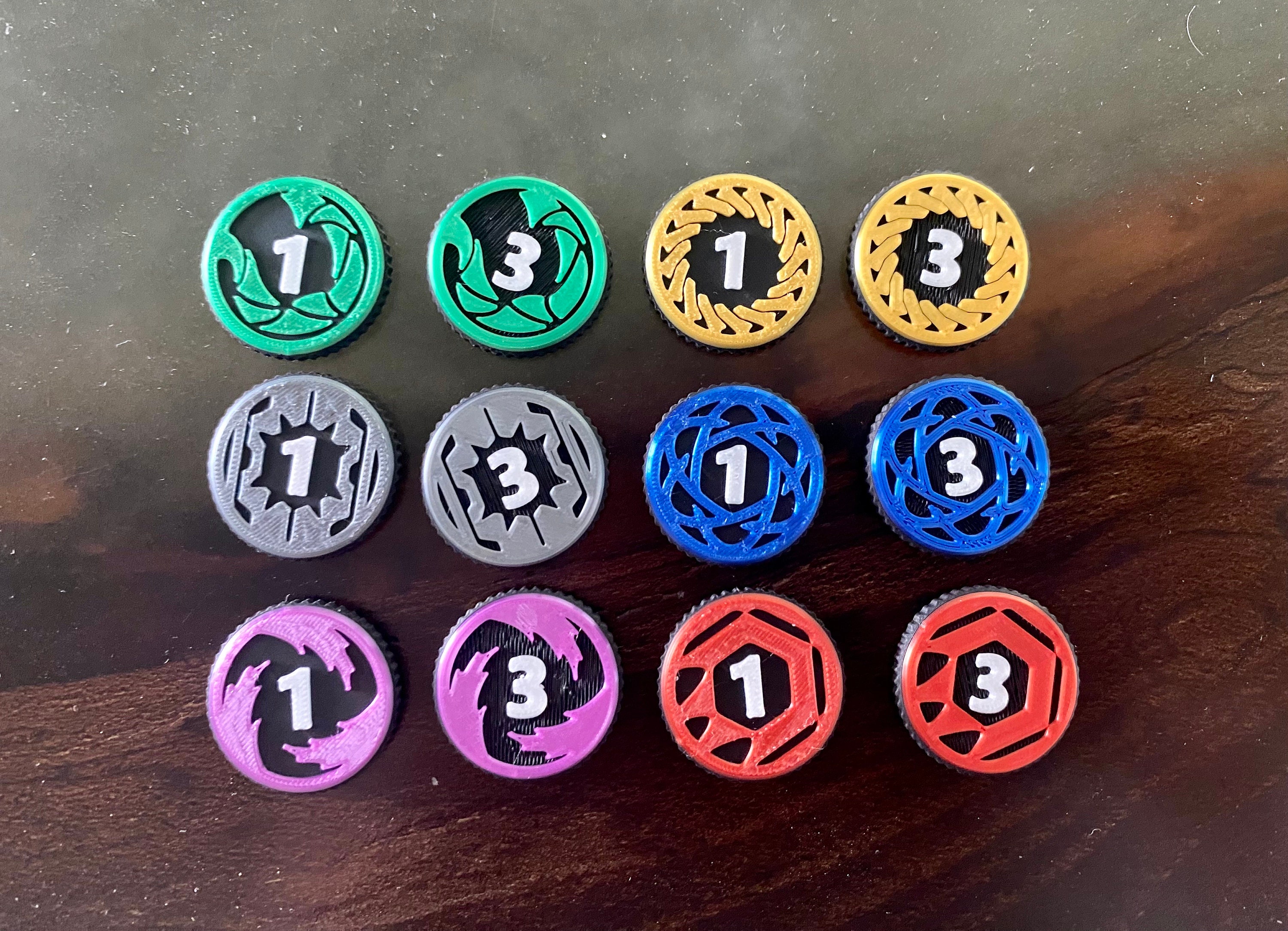 Game Damage Counter Lorcana Tokens Custom Ink Color Double Sided 1 or 3 ...