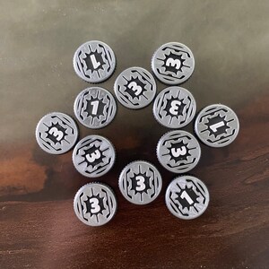 Game Damage Counter Lorcana Tokens Custom Ink Color Double Sided 1 or 3 ...