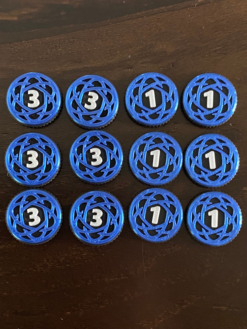 Game Damage Counter Lorcana Tokens Custom Ink Color Double Sided 1 or 3 ...