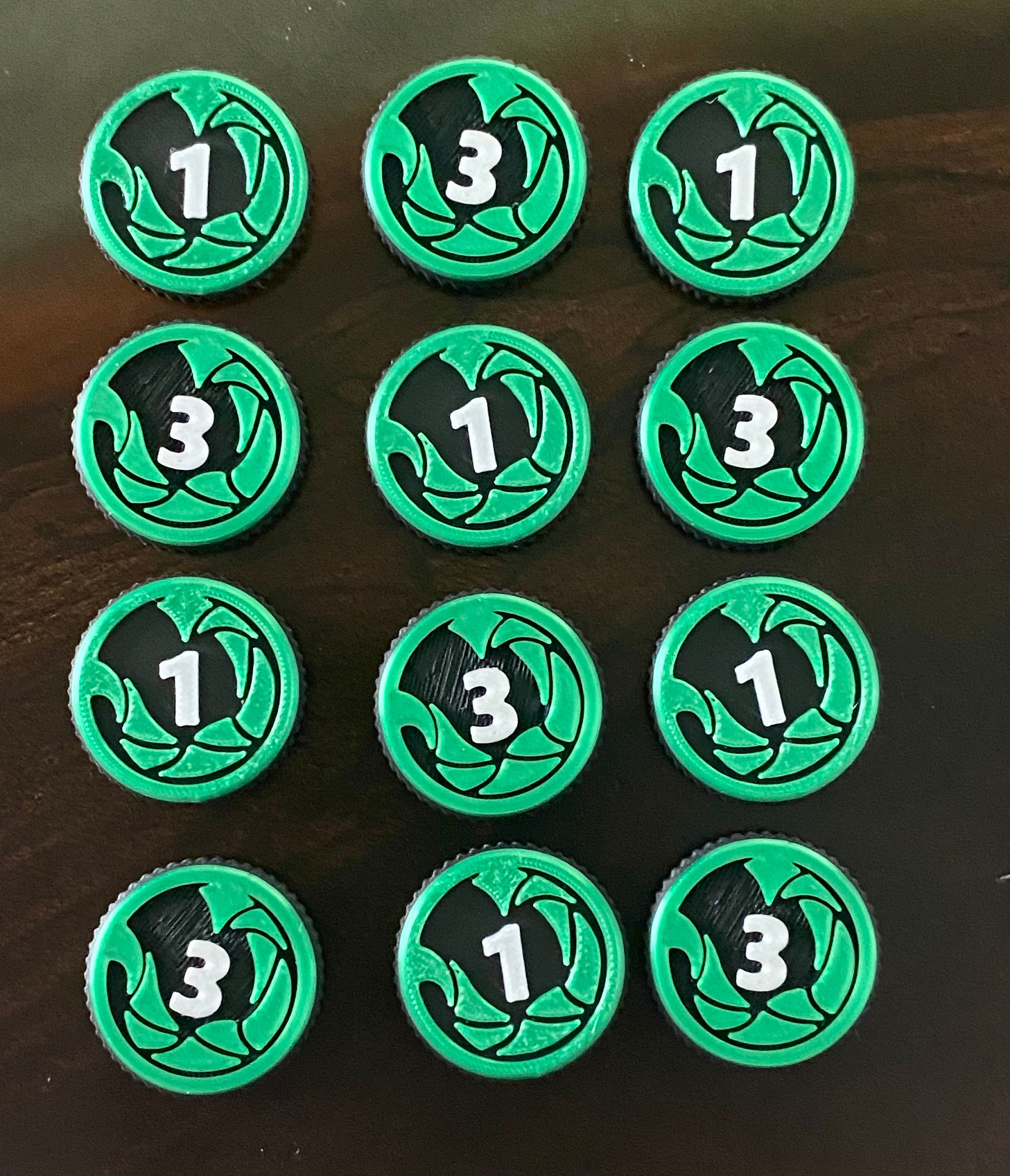 Game Damage Counter Lorcana Tokens Custom Ink Color Double Sided 1 or 3 ...