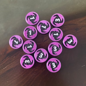 Game Damage Counter Lorcana Tokens Custom Ink Color Double Sided 1 or 3 ...