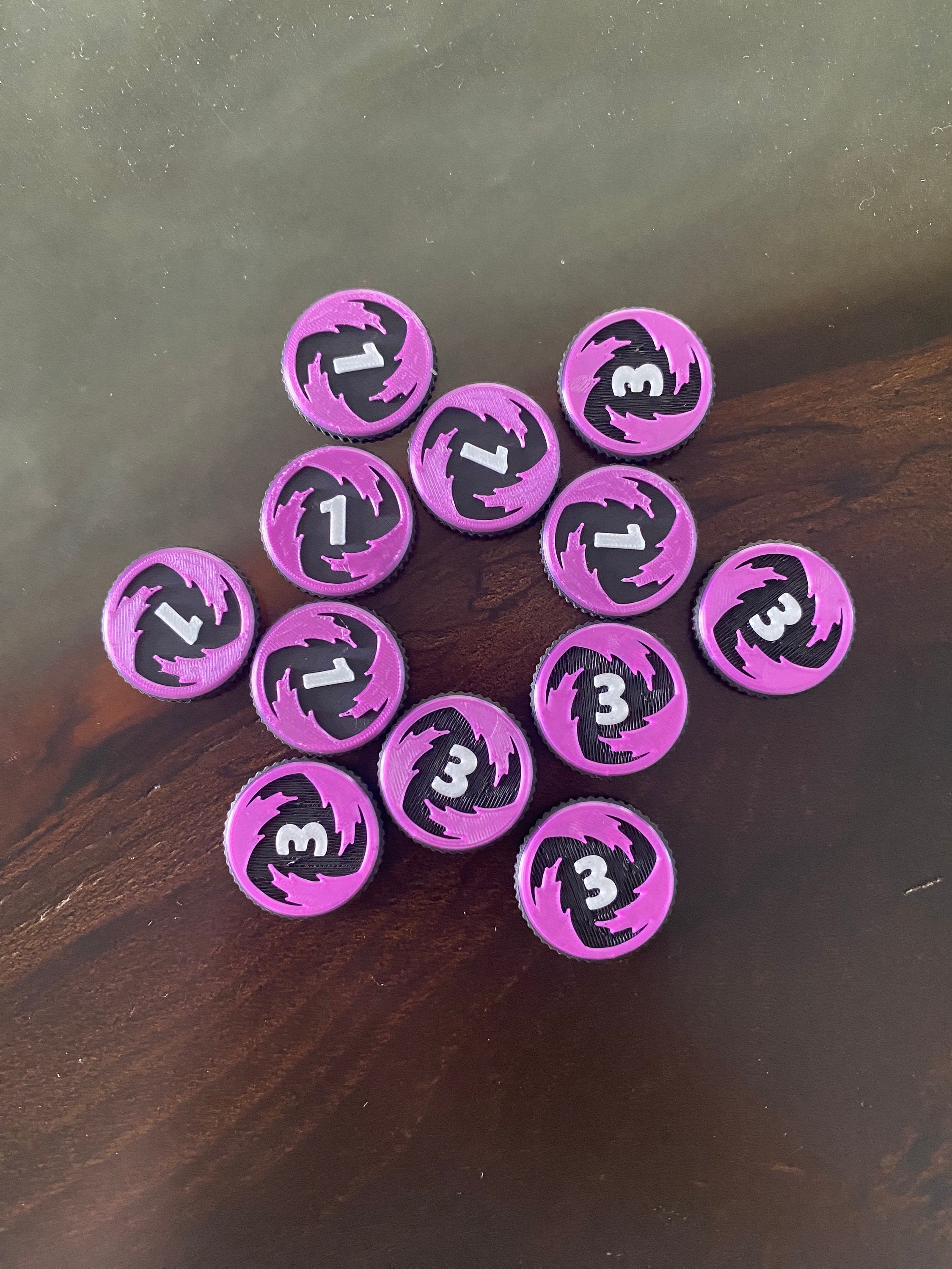Game Damage Counter Lorcana Tokens Custom Ink Color Double Sided 1 or 3 ...