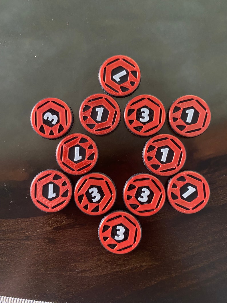 Game Damage Counter Lorcana Tokens Custom Ink Color Double Sided 1 or 3 ...