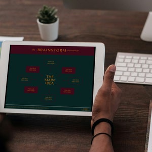 Digital Mind Map Worksheet Dark Academia Editable Template Creative ...