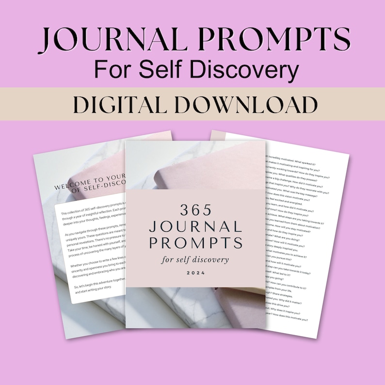 365 Journal Prompts for Daily Self-discovery, Printable, Digital ...