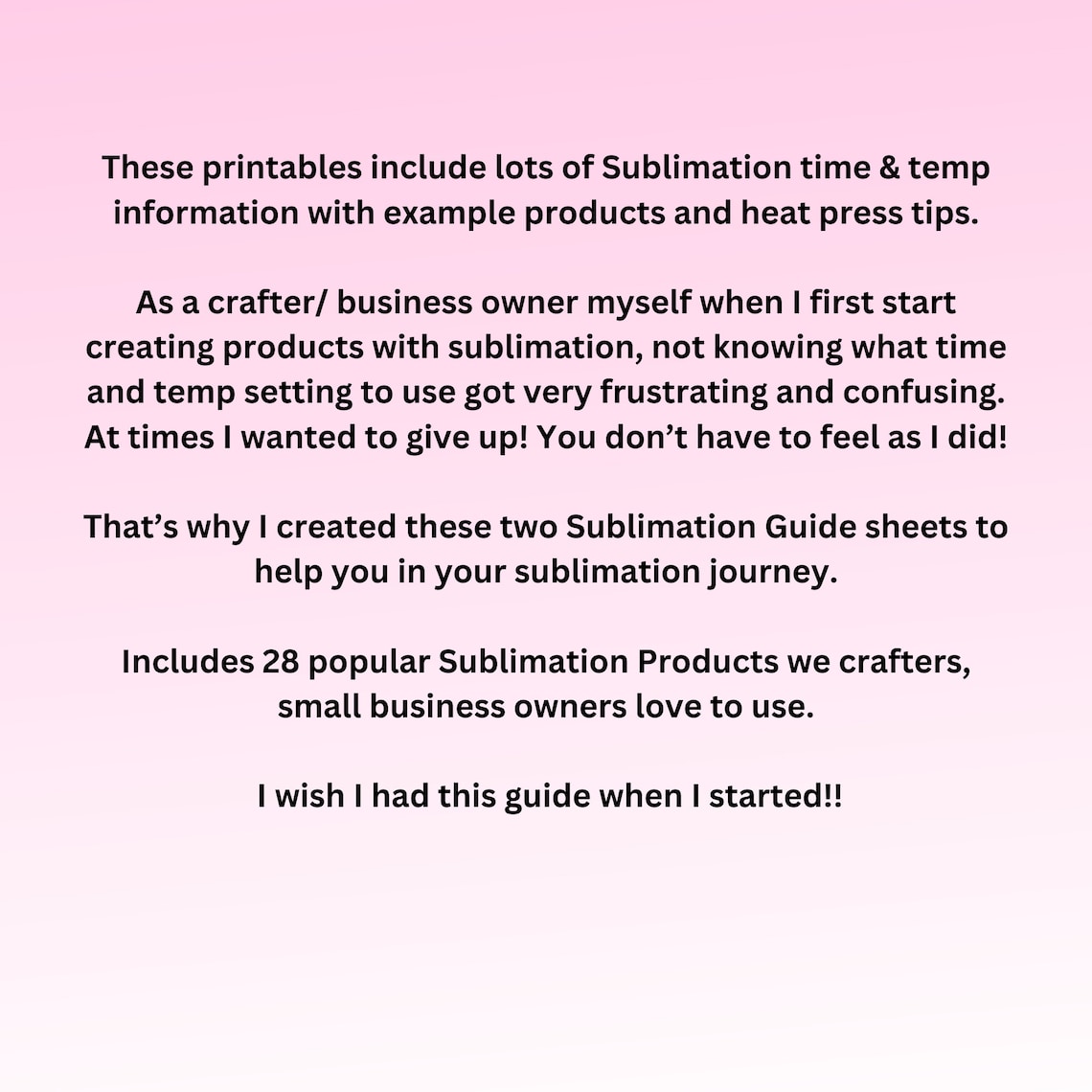 Sublimation Time and Temperature Guide, Digital Download, Instant ...