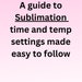Sublimation Time and Temperature Guide, Digital Download, Instant ...