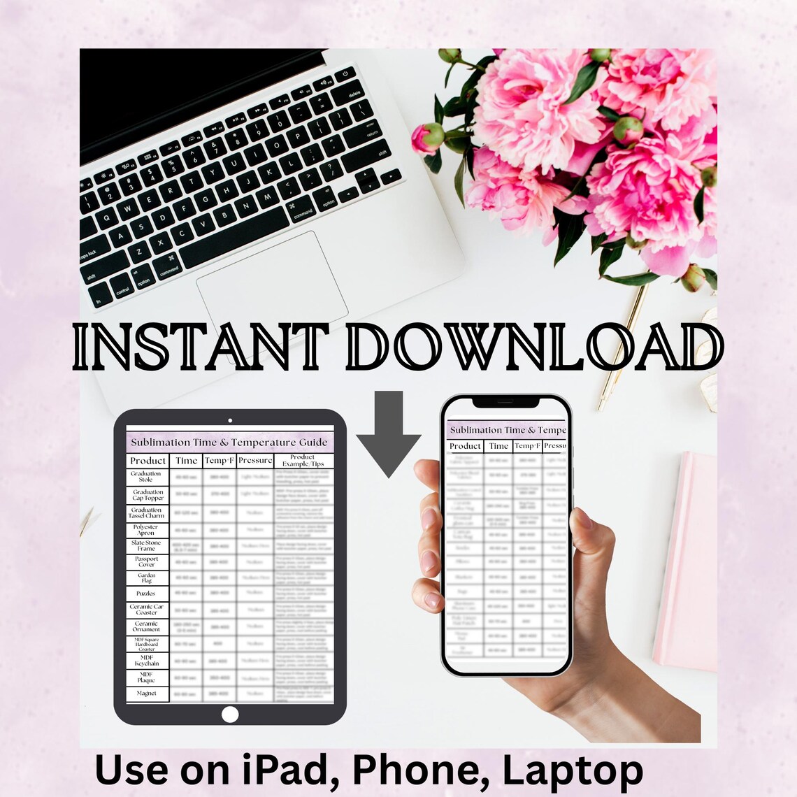 Sublimation Time and Temperature Guide, 28+ Blanks Chart (PNG, PDF ...