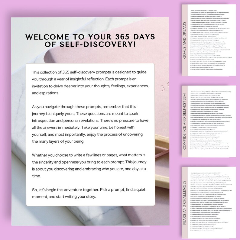 365 Journal Prompts for Daily Self-discovery, Printable, Digital ...