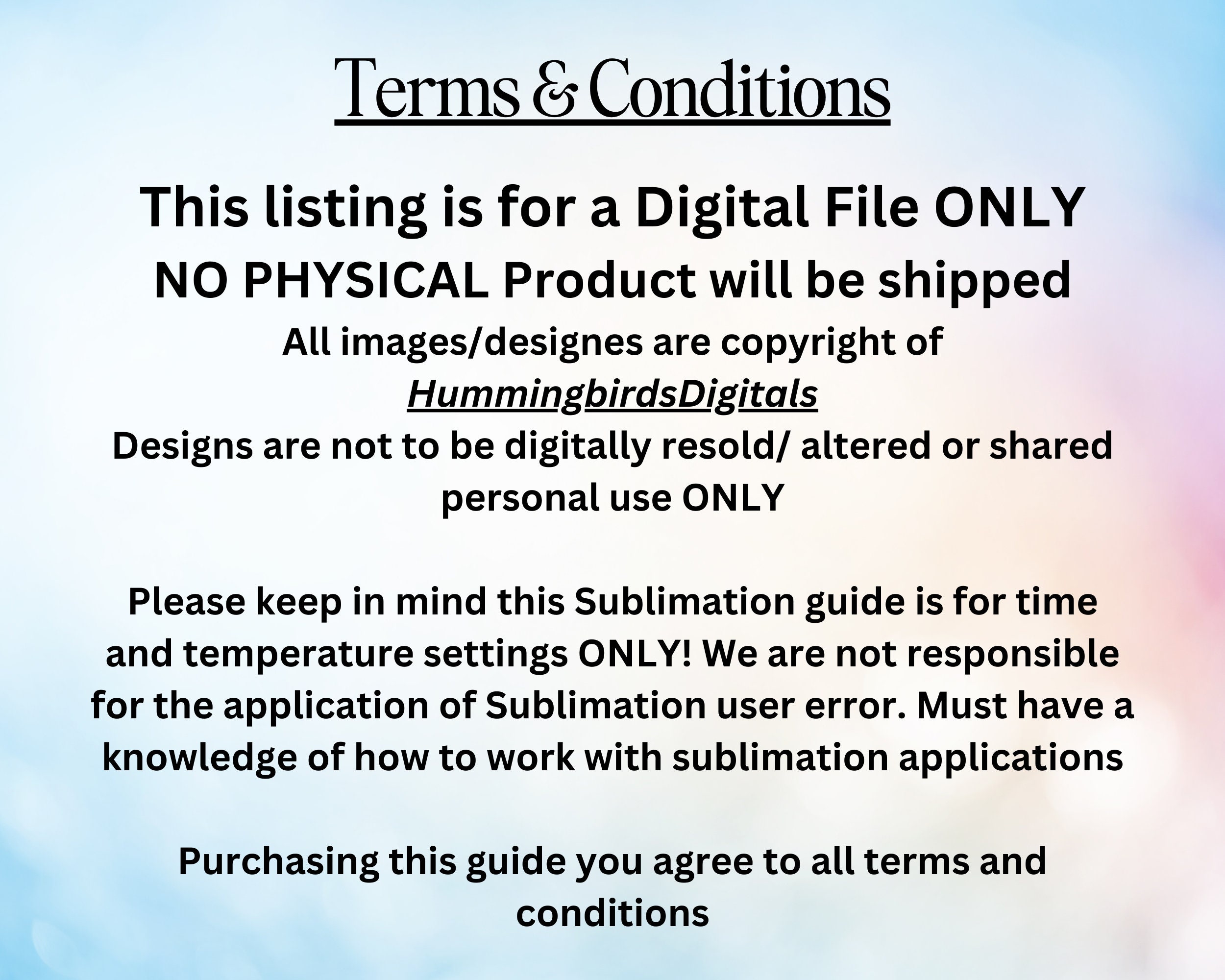Sublimation Time and Temperature Guide, Digital Download, Instant ...