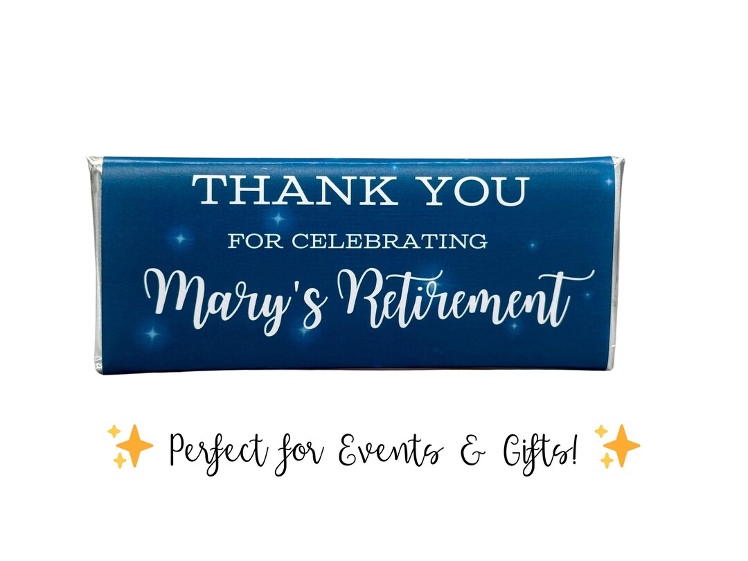 Personalized Retirement Candy Bars – Fully Assembled Candy Bar Favors ...