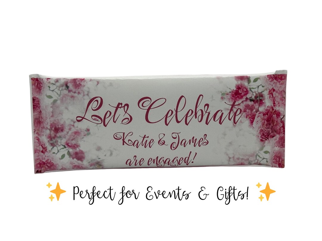Personalized Engagement Party Candy Bars – Fully Assembled Hershey ...