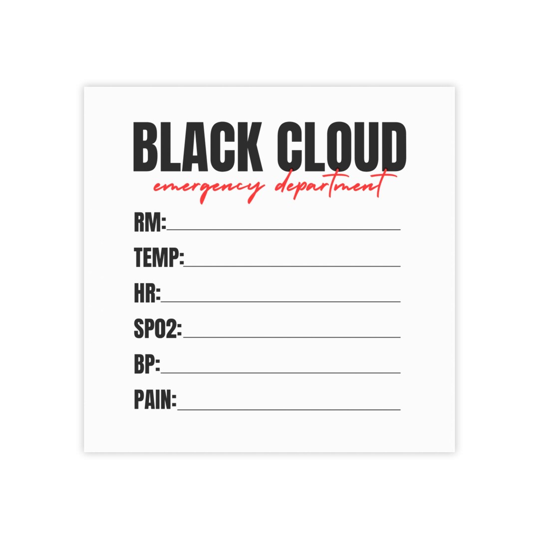 Emergency Department Nurse Post-it® Note Pads, Black Cloud Design ...