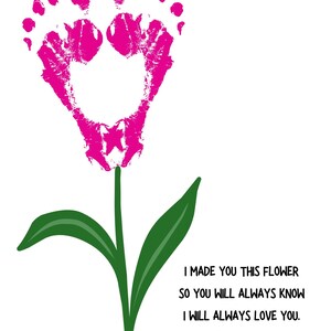 Printable Mother's Day Flower | Digital | PDF File | Kids' Footprint ...
