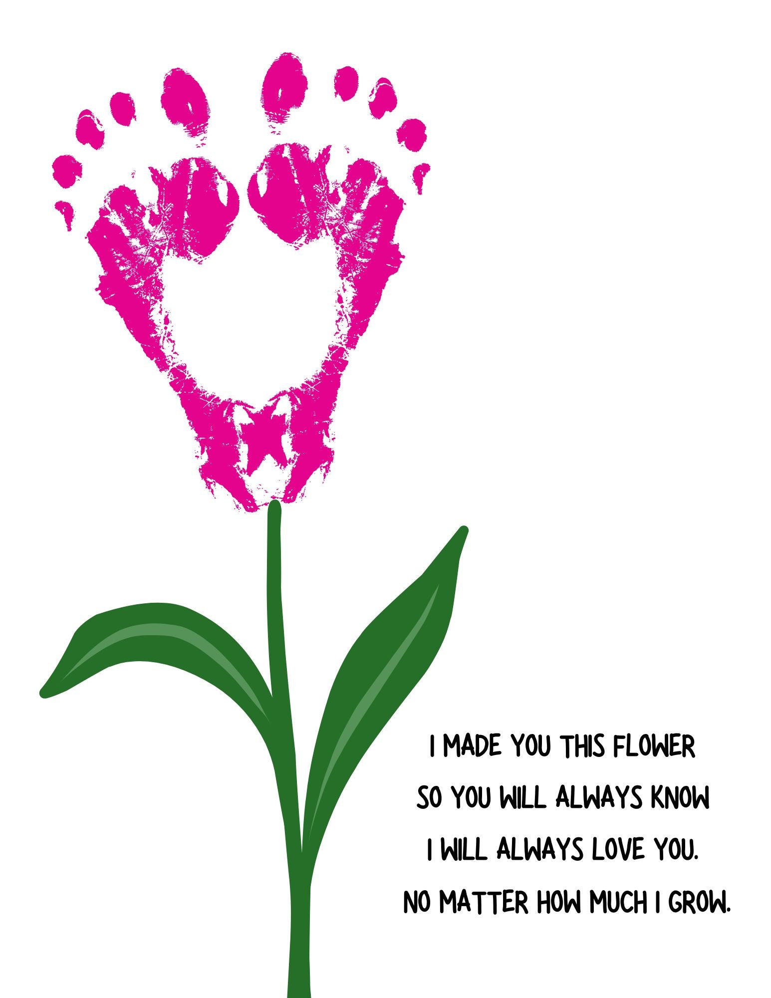 Printable Mother's Day Flower | Digital | PDF File | Kids' Footprint ...