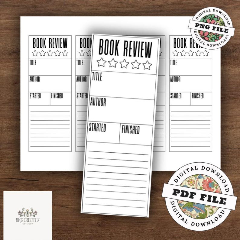 Book Review Bookmark Printable, Reading Log Bookmark, Student Book ...