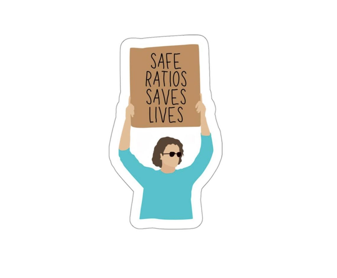 Funny Nurse Stickers Guy With a Sign Safe Ratios Save Lives Kiss-cut ...