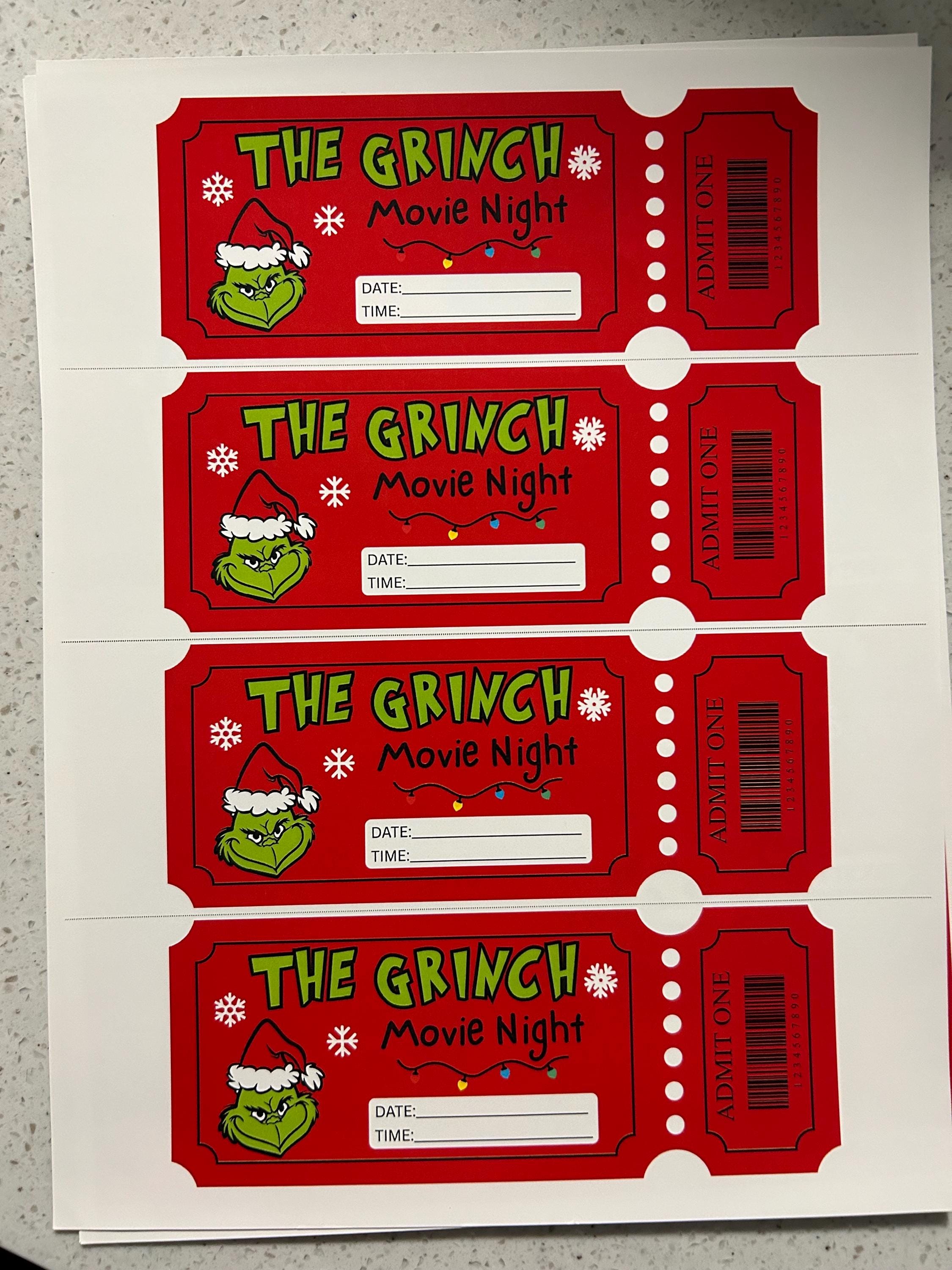Gr Inch Movie Night Bundle • Christmas Movie Tickets • Concession Stand ...
