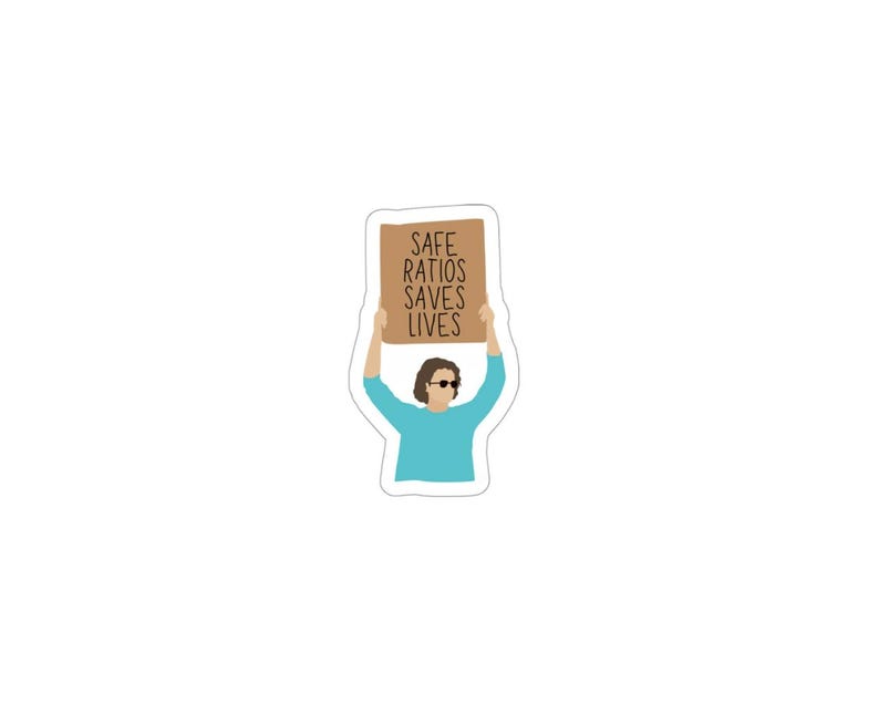 Funny Nurse Stickers Guy With a Sign Safe Ratios Save Lives Kiss-cut ...