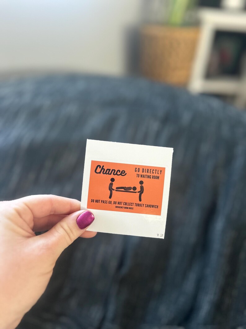 Monopoly Inspired Chance Sticker, Nurse Humor, Emergency Room Gift ...