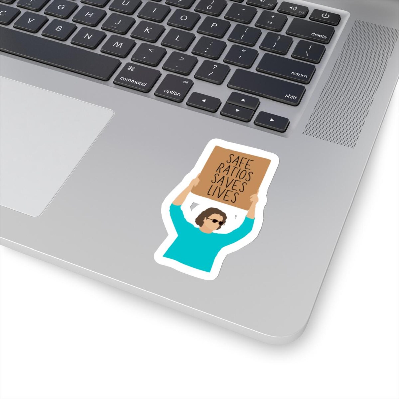 Funny Nurse Stickers Guy With a Sign Safe Ratios Save Lives Kiss-cut ...