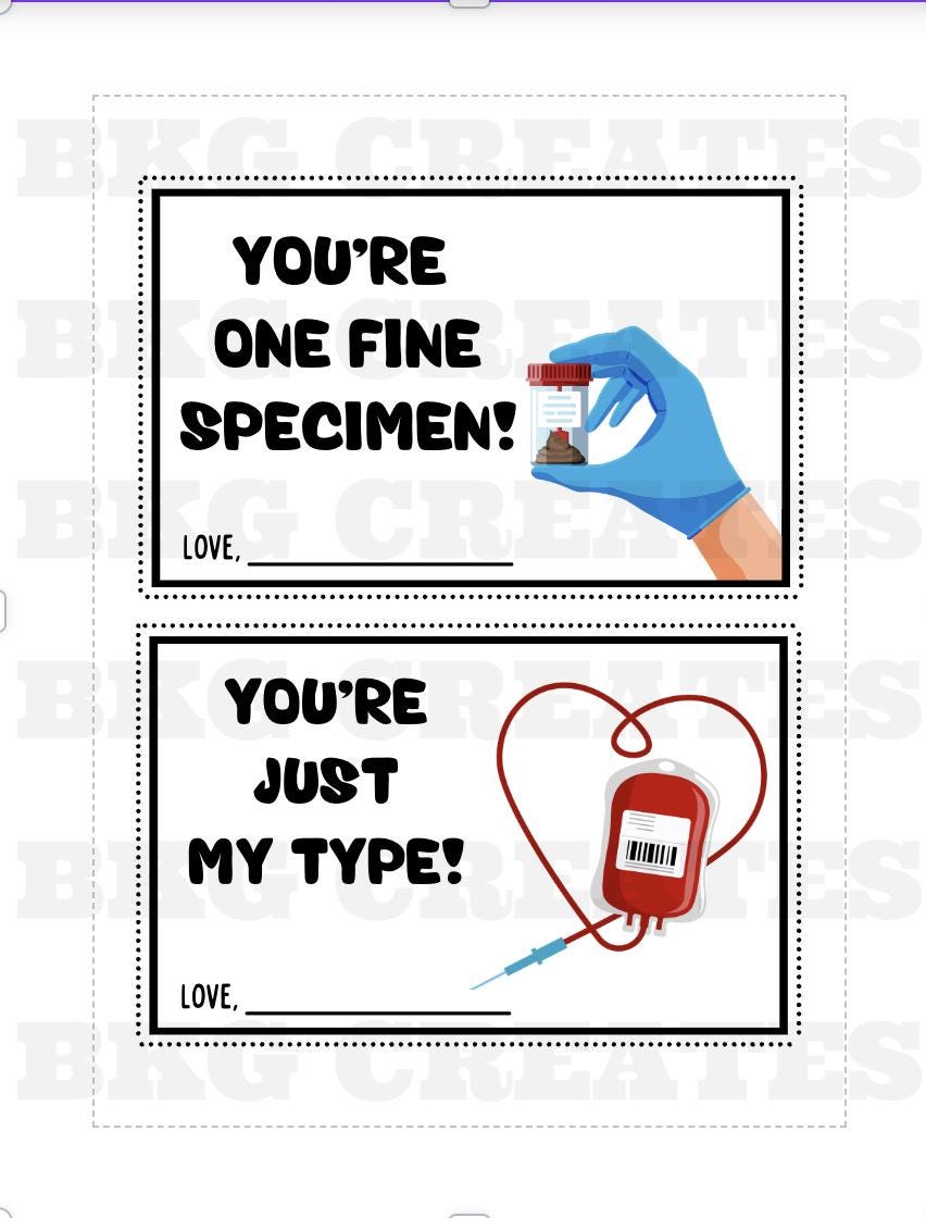 Nurse Valentine Cards, Pdf Download, Print at Home, Hilarious, Fun ...