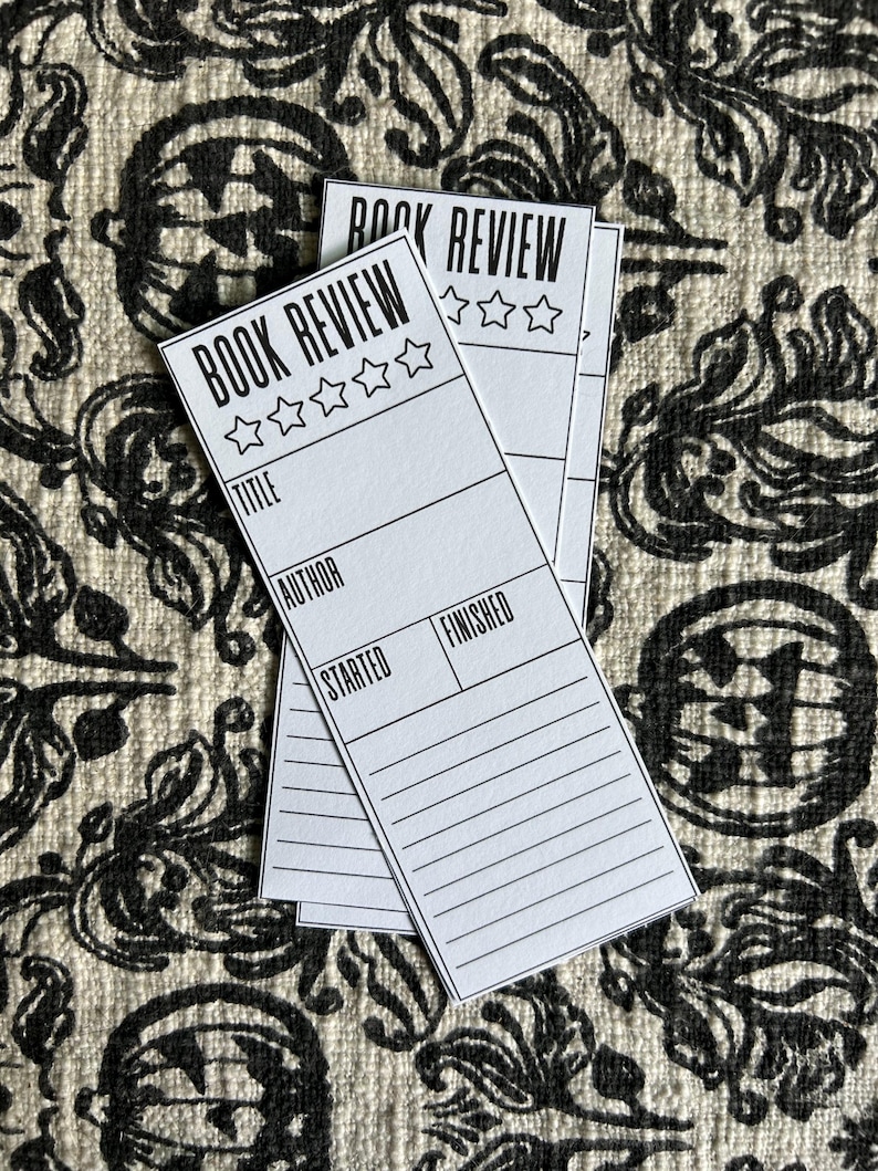 Book Review Bookmark Printable PDF PNG | Reading Tracker Bookmark ...