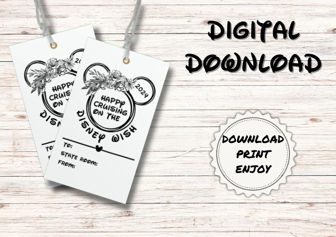 Wish Fish Extender Gift Tag DCL Printable PDF Instant Download Digital ...