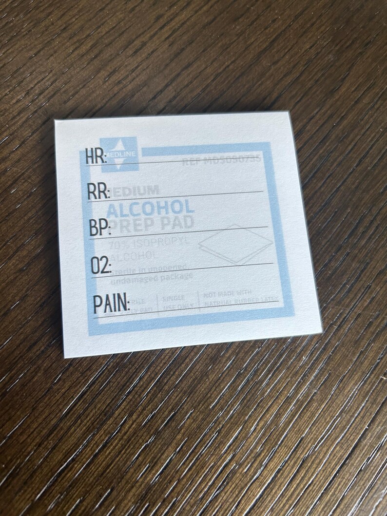 Nurse Vitals Sticky Notes: Alcohol Prep Pad Parody - Funny Nursing Gift ...