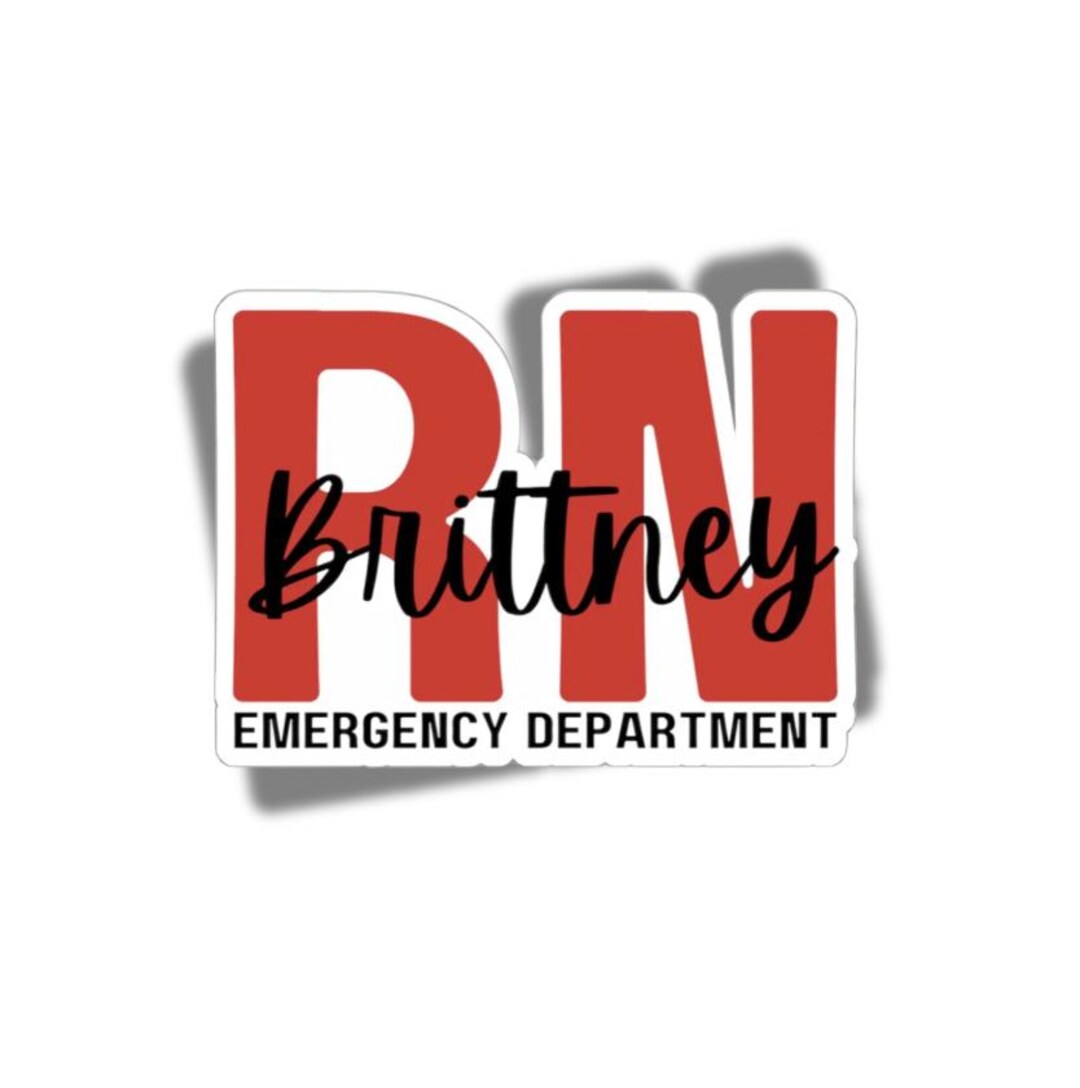 Personalized RN Emergency Department Sticker – Custom Name & Dept Nurse ...