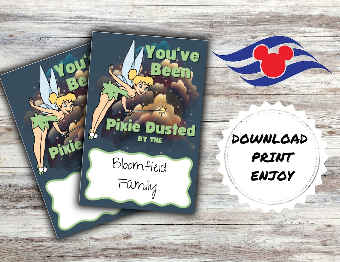 You've Been Pixie Dusted DCL Gift Tag Fish Extender Pixie Dust Gift Tag Digital Down Print at ...
