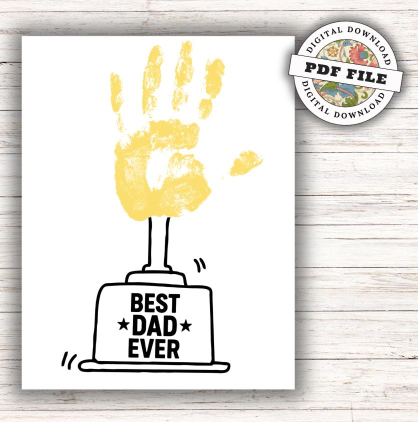 Best Dad Ever Trophy Handprint – Father’s Day Printable PDF – DIY ...